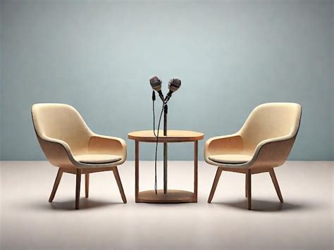 Premium Photo Intimate Podcast And Interview Setting With Two Chairs
