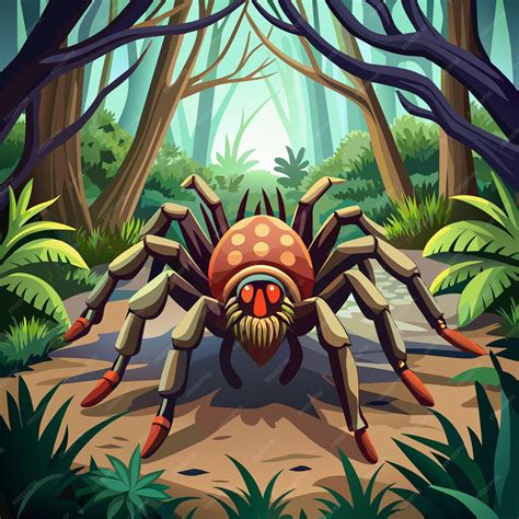 Premium Vector Cane Spider Oppressed Rests Forest Vector