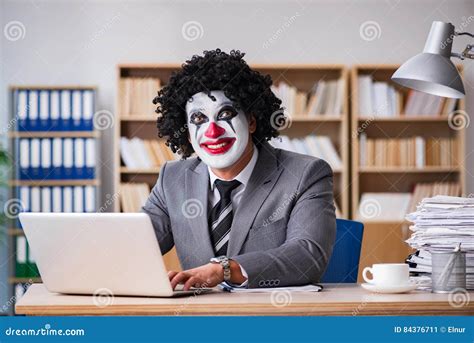 The Clown Businessman Working In The Office Stock Image Image Of