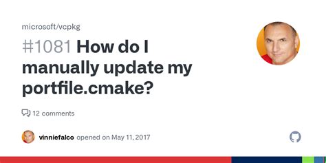 How Do I Manually Update My Portfile Cmake Issue Microsoft Vcpkg GitHub