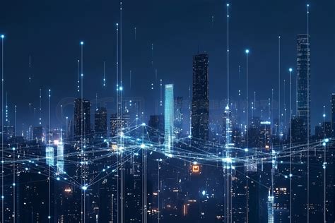 信息传输ai数字艺术 图片3d渲染现代科技风城市天际线网络连接线信息传输插画 Ai图片免费下载 Png格式 4032像素 编号71919095 千图网
