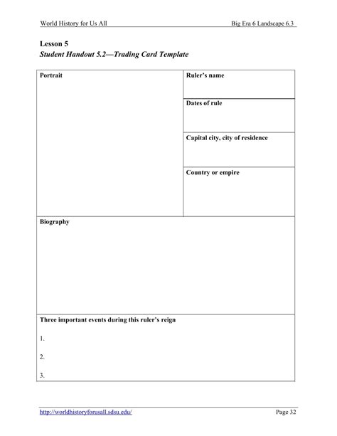 Free Printable Trading Card Templates Pdf Word Maker