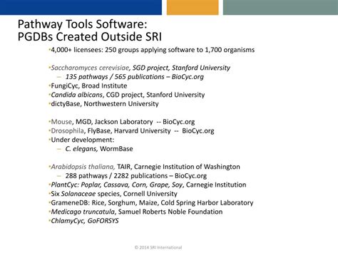 Ppt Metabolomics Applications Of The Biocyc Databases And Pathway