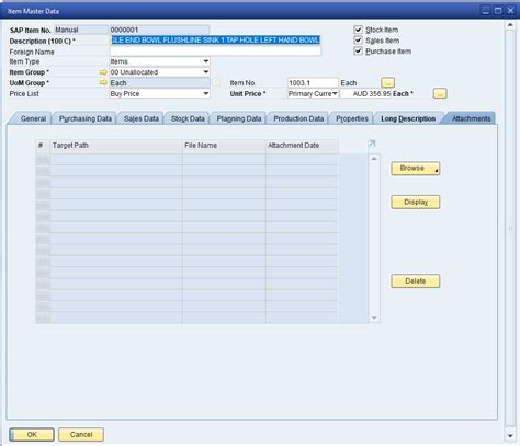 Sap Business One Sdk Import Item Attachments Sap Blogs
