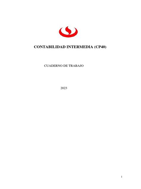 2023 Cuaderno De Trabajo Cp40 Contabilidad Intermedia Pdf