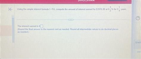 solved using the simple interest formula i prt compute the