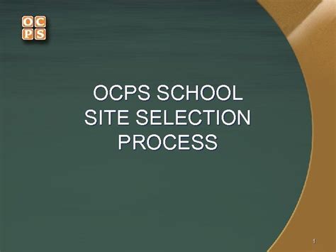 Ocps School Site Selection Process 1 Site