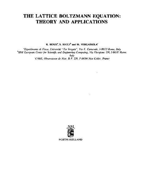 Pdf The Lattice Boltzmann Equation Theory And Applications