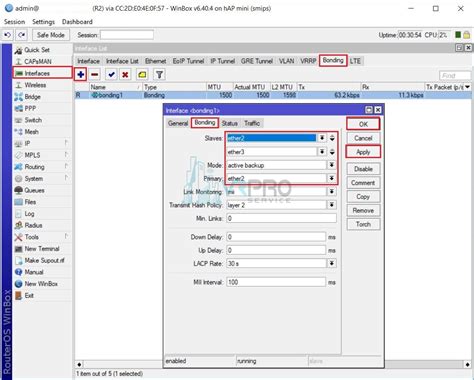 Trick ตงคา Bonding เบองตนบนอปกรณ MikroTik