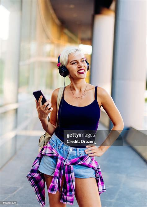 Modern Urban Girl In Casual Clothing In The City Downtown High Res