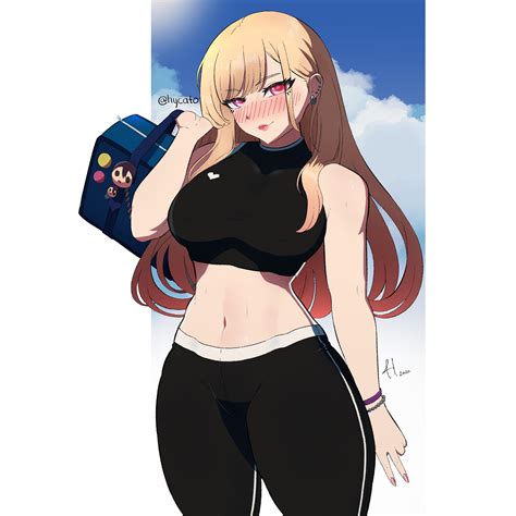 Marin In Black Crop Top And Yoga Pants [my Dress Up Darling] R