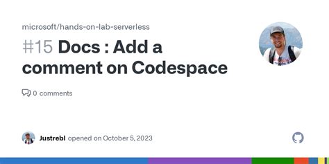 Docs Add A Comment On Codespace · Issue 15 · Microsofthands On Lab