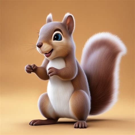 Premium Photo Cute 3d Squirrel Cartoon