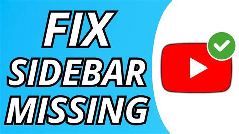 How To Fix Youtube Sidebar Missing Full Tutorial Youtube