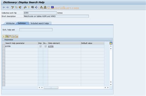 opt5 sap tcode customizing matchcode for network