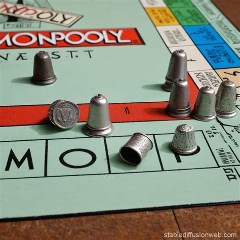 Monopoly Game Start Case With Thimble Stable Diffusion Online