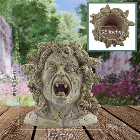 Large Resin Medusa Head Planter Garden Decor Statue Flower Pot