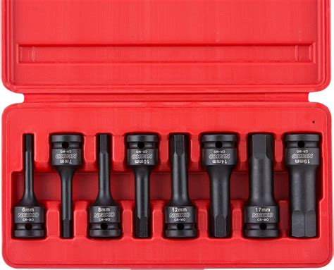 Neiko 01136b 1 2 Inch Drive Allen Hex Impact Socket Set Metric 6 Mm 19 Mm Cr Mo 8 Piece