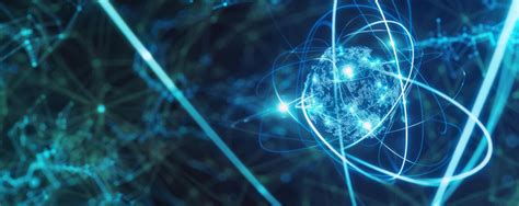 Premium Photo Abstract Digital Art Of A Glowing Blue Atom Surrounded By Dynamic Light Trails