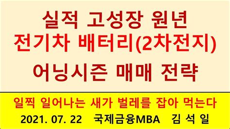 전기차 배터리 2차전지 어닝시즌과 매매전략 양극재 음극재 분리막 전해액 전해질 Youtube