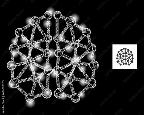 Glowing Network Ai Structure Icon With Illuminated Spots Illuminated Constellation Generated