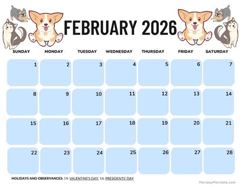 February 2026 Calendars Free Pdf Printables