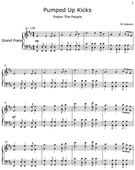 Pumped Up Kicks Sheet Music For Piano