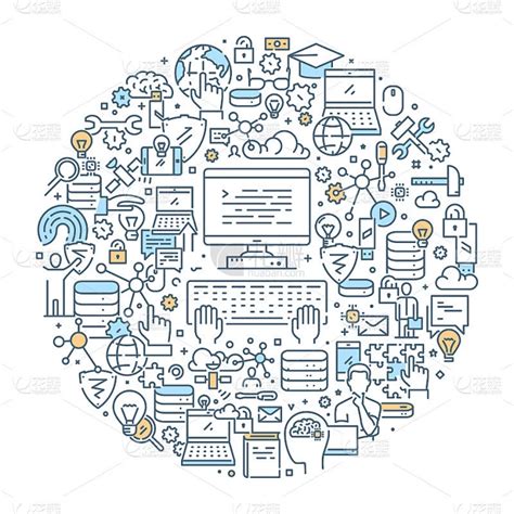 矢量线web概念编程素材 花瓣网 矢量线web概念编程素材 花瓣网