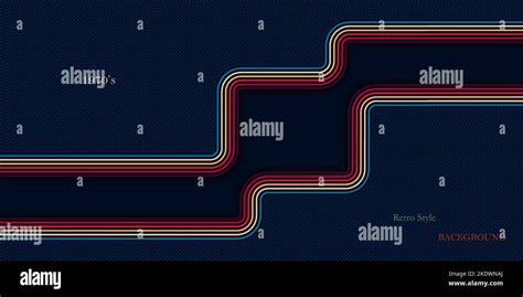 Abstract Retro Style Background With Colorful Curved Lines And Dark