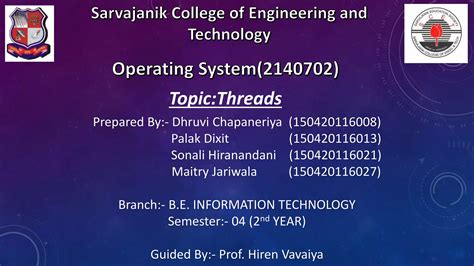 Operating System Threadsmulithreadingbenefits Of Threads Types Of
