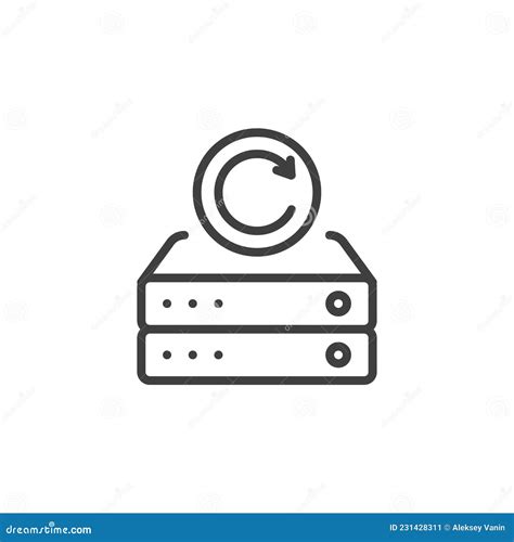 Database Backup Line Icon Stock Vector Illustration Of Hosting