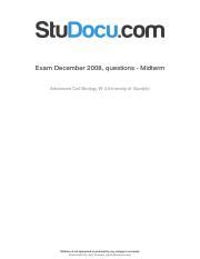 Mcb Midterm Pdf LOMoARcPSD 2274154 Exam December 2008 Questions Midterm Advanced Cell