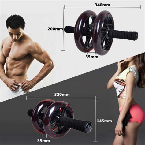 Shanlian Pu 복부 휠 더블 휠 복부 휠 음소거 운동 피트니스 롤러 무릎 패드 작은 바퀴 투명 블랙