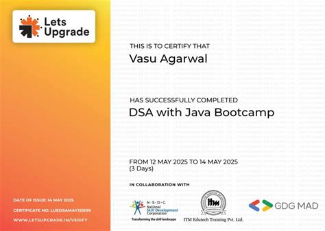 #java #dsa #letsupgrade #codingjourney #techlearning #studentdeveloper | Vasu Agarwal