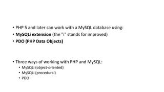 MySQL PHP PPT
