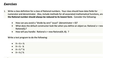 Solved Exercises Write A Class Definition For A Class Of Chegg