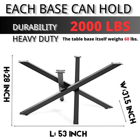 Heavy Duty Cross Table Legs Industrial Cross Table Base Luxury