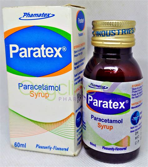 Paratex Paracetamol Syrup 60ml Oxycline Pharmacy