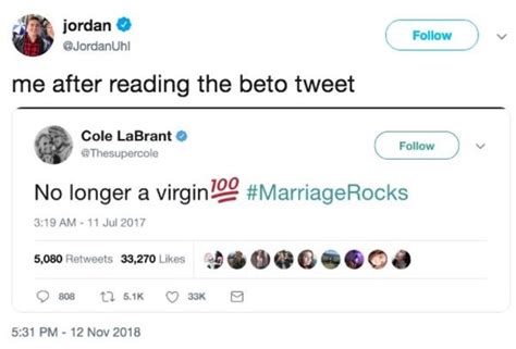 No Longer A Virgin Beto Sex Tweet Know Your Meme
