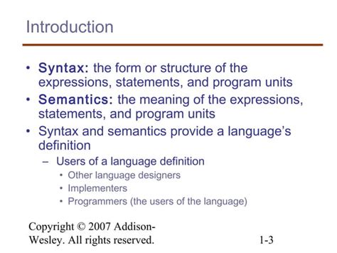 3 Describing Syntax Ppt