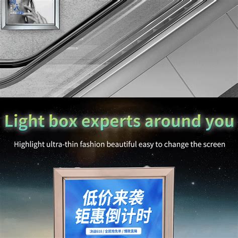 A0 A1 A2 A3 A4 Custom Led Rectangle Acrylic Cinematic Advertising Light