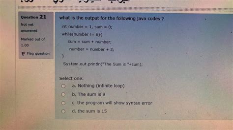 Solved Question What Is The Output For The Following Java Chegg