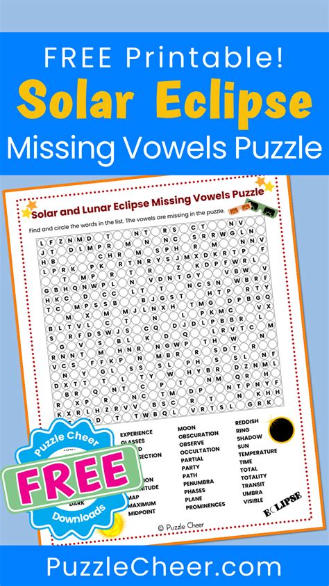 Solar And Lunar Eclipse Missing Vowels Puzzle Puzzle Cheer