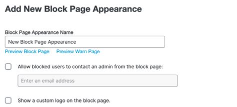 create custom block and warn pages