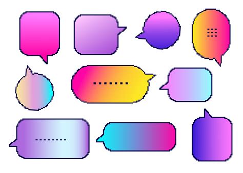 Pixelated Colored Speech Bubble Geometric Text Pixel Dialog Boxes Vector Art At Vecteezy