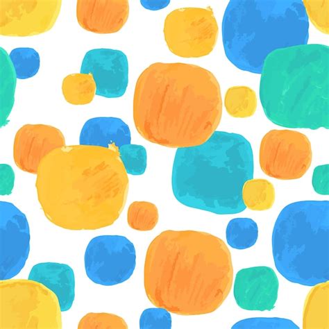 Premium Vector Vector Watercolor Seamless Pattern With Blue And Orange Blobs