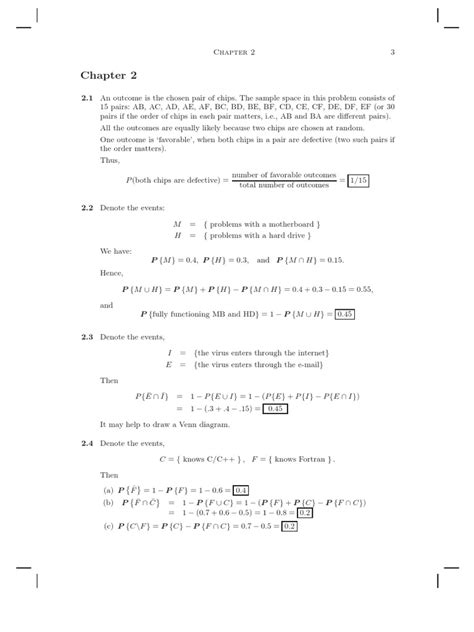 Solutions Manual Probability Statistics Computer Scientists 2nd Edition ...