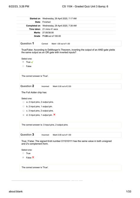SOLUTION Cs Graded Quiz Unit Studypool
