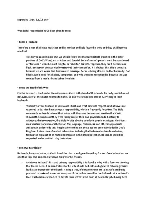 Reporting Script Pdf Wife Love