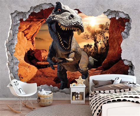 Dinosaur Wall Murals Wallpaper Tyrannosaurus T Rex Dinosaur Wall